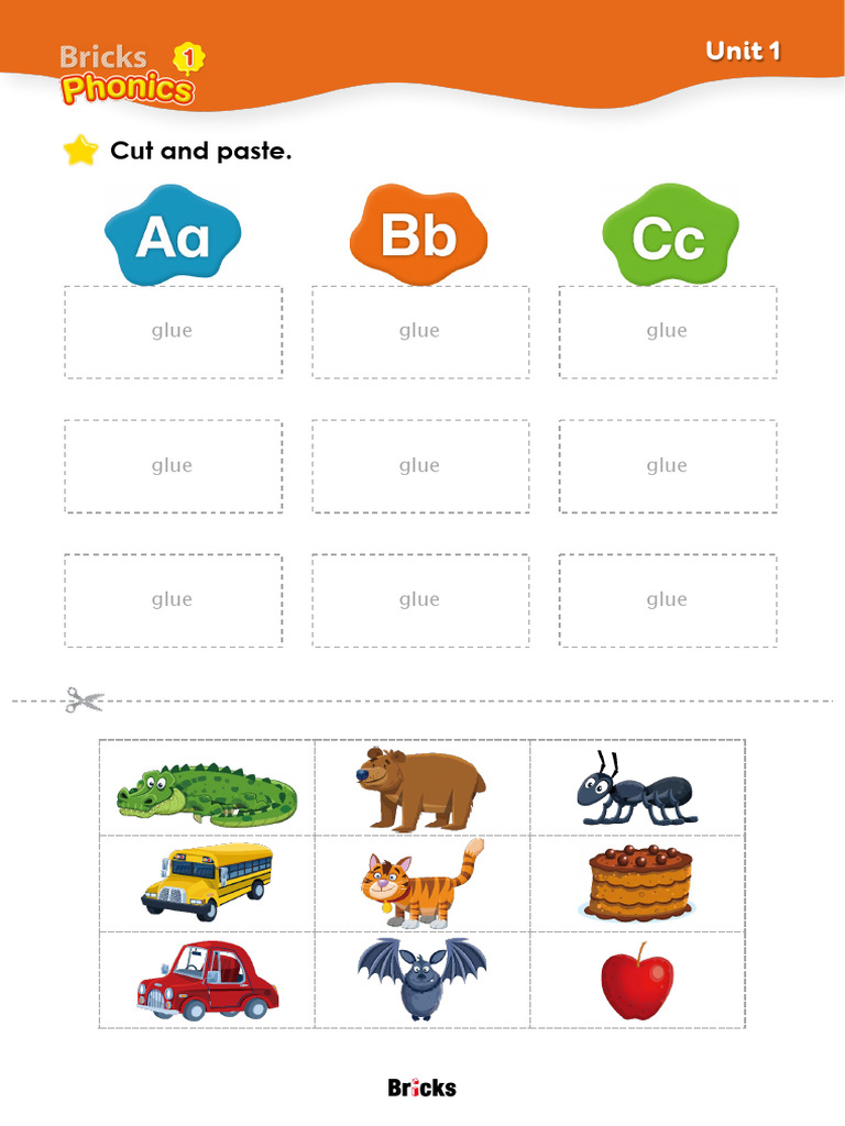 Bricks Phonics - L1 - Activity - Cut and Paste | PDF