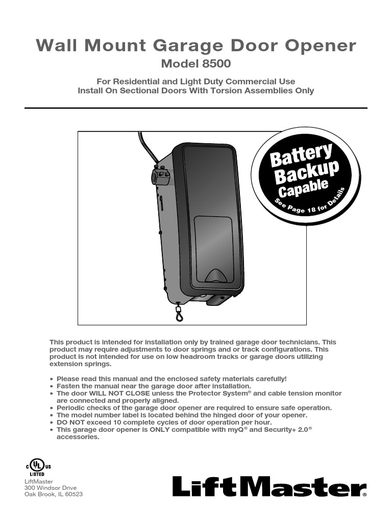 LiftMaster 8500 Elite Installation Guide | PDF | Electrical Connector ...
