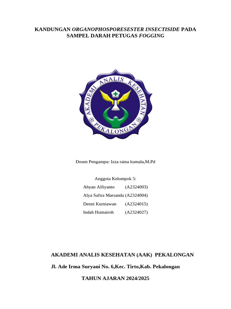 REVIEW JURNAL ORGANOFOSFAT Kel 5 | PDF