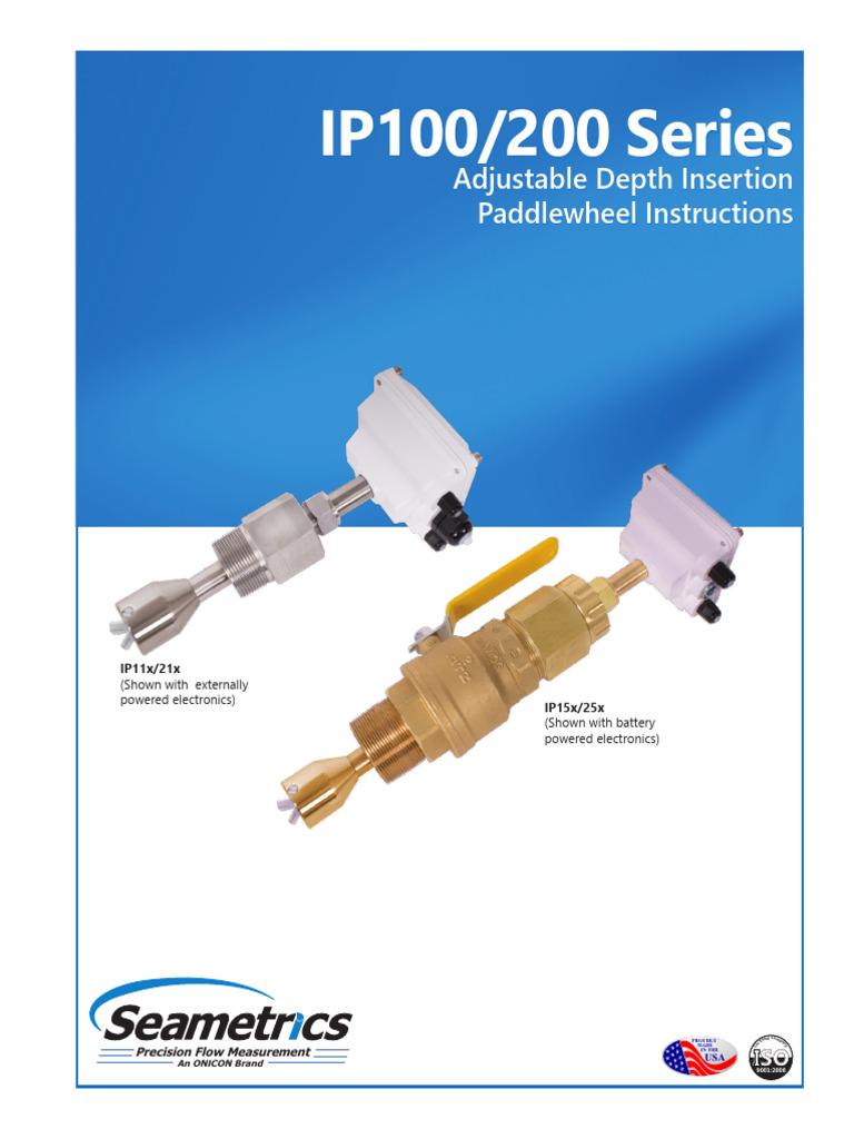 Seametrics IP100/200 Meter Guide | PDF | Flow Measurement | Valve