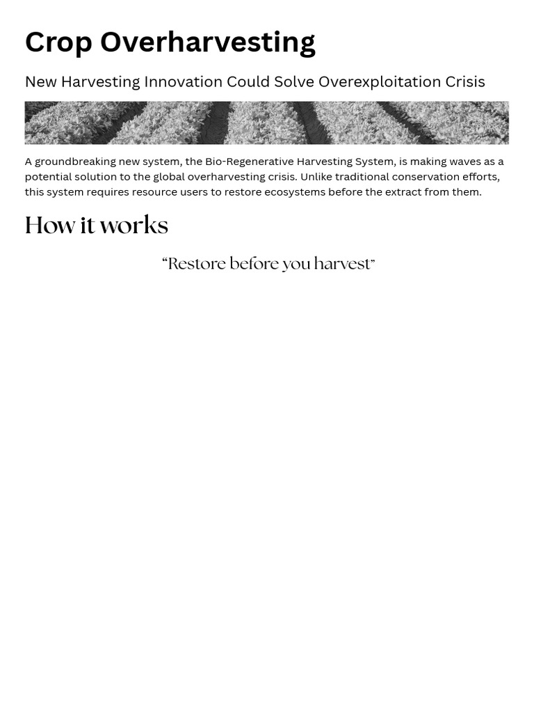 Bio-Regenerative Harvesting System Explained | PDF
