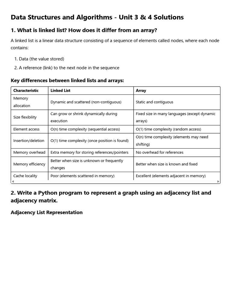 Data Structures And Algorithms Unit 3 And 4 Solutions Pdf Queue Abstract Data Type