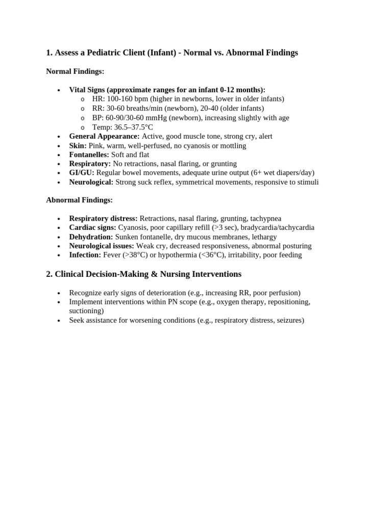 Infant Assessment | PDF