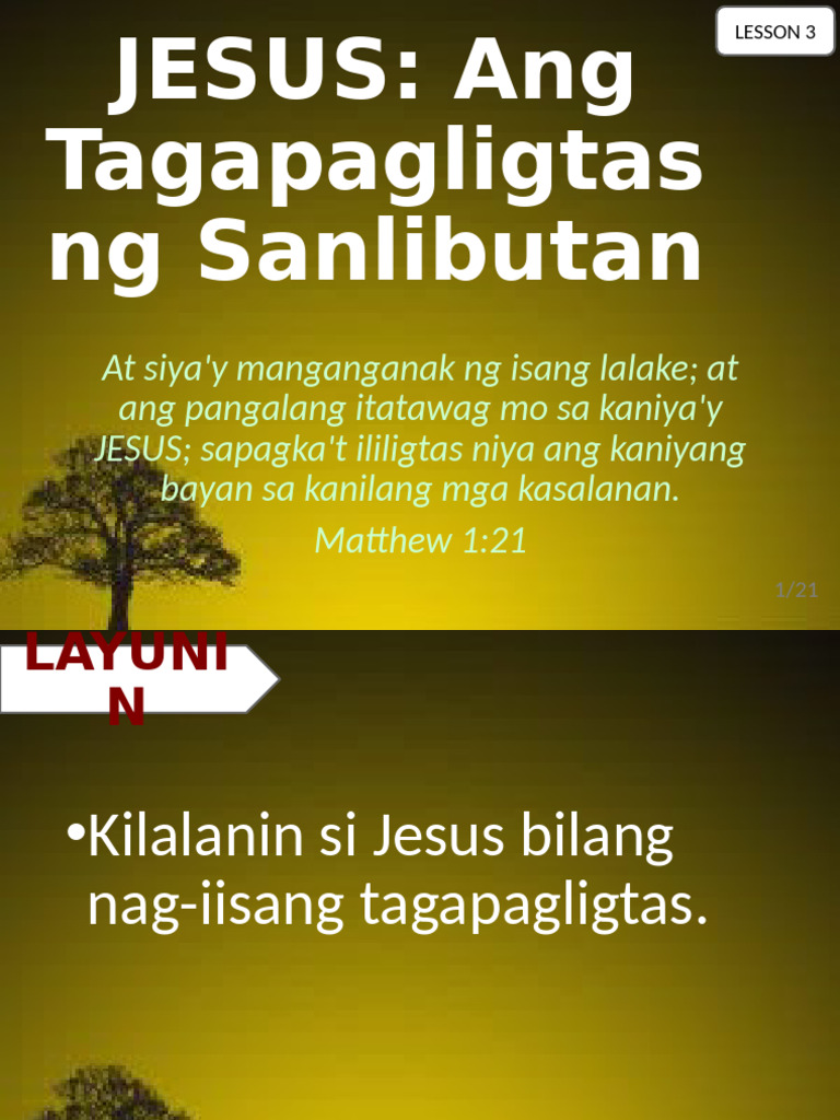 Lesson 4 - Jesus Ang Tagapagligtas NG Sanlibutan | PDF