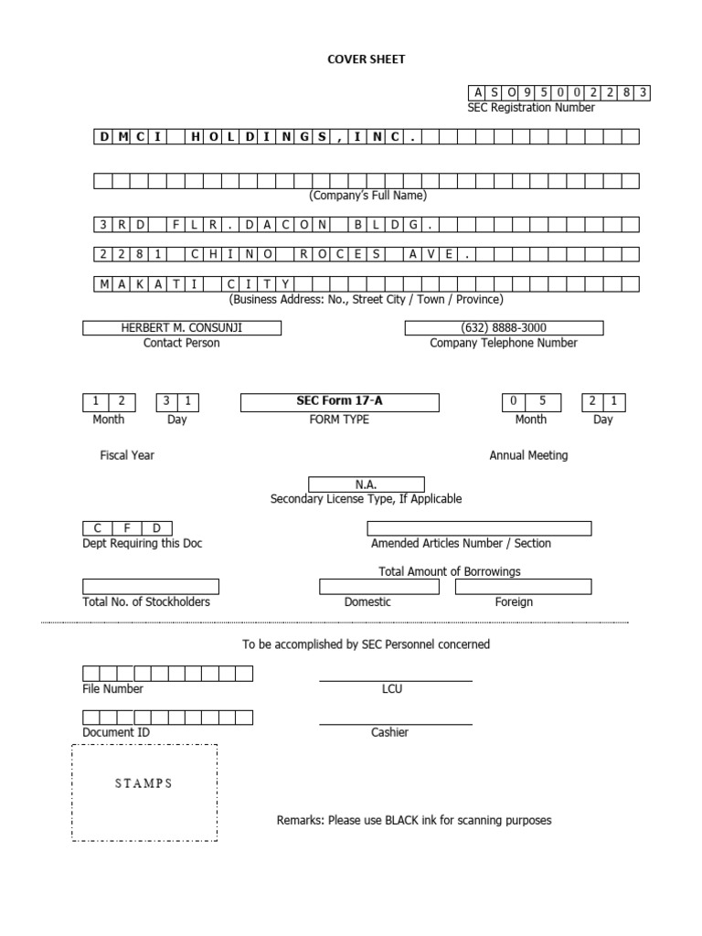 DMCIHI_027 SEC Form 17A_April 12 | PDF | Securities (Finance) | Risk