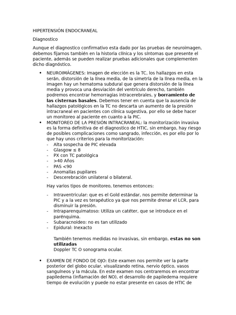Hipertensión Endocraneal | PDF | Hipertensión | Medicina