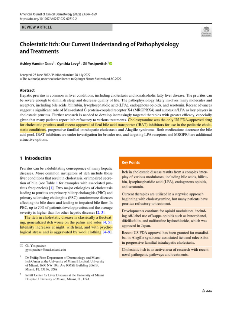 04.04 - Cholestatic Pruritus Information | PDF | Gastroenterology ...