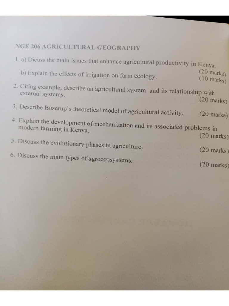 Agricultural Geography | PDF