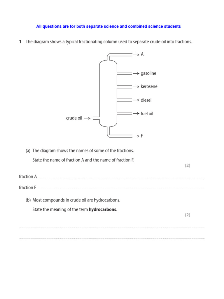 Crude Oil QP | PDF | Alkene | Cracking (Chemistry)