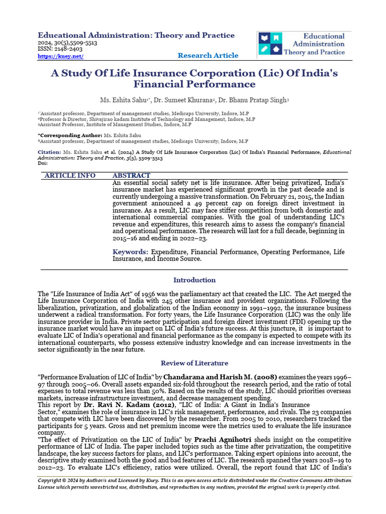 LIC Financial Performance Analysis | PDF | Statistics | Insurance