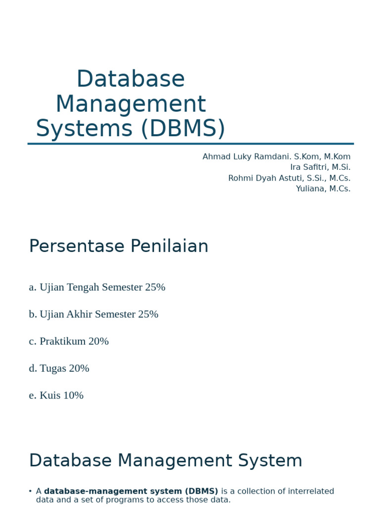 Pertemuan 2 - Database Management Systems (DBMS) | PDF | Databases | Database Transaction