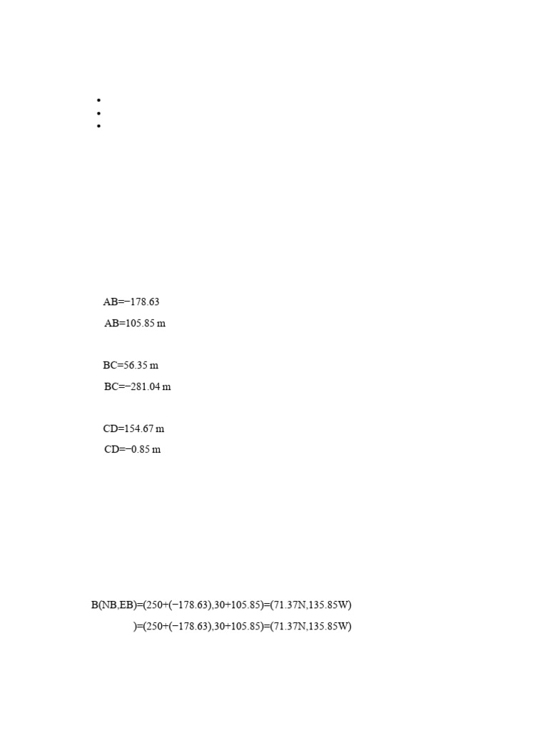Azimuths, Bearings, and Coordinates Calculation | PDF