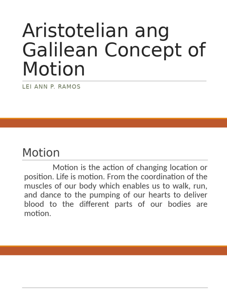 Aristotelian Ang Galilean Concept of Motion 4 5 3 | PDF | Force ...