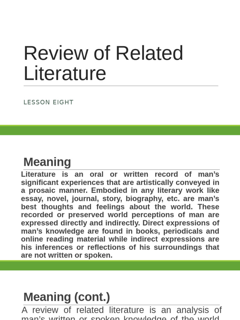 Lesson 8 Review of Related Literature | PDF | Knowledge | Thought