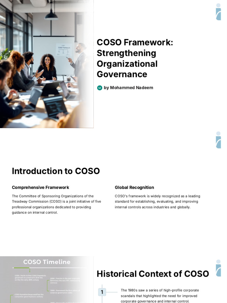 COSO Framework Strengthening Organizational Governance | PDF | Internal Control | Risk Management