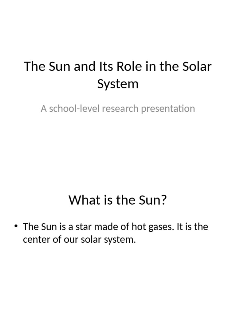The Sun and Its Role | PDF