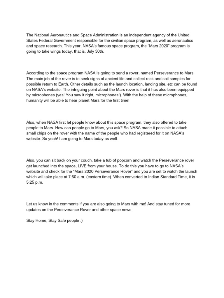 NASA's Leap Towards Mars | PDF