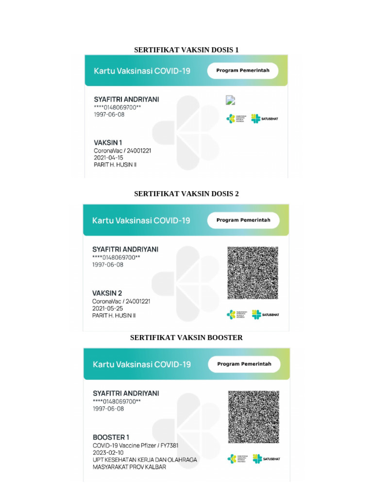 SERTIFIKAT VAKSIN | PDF