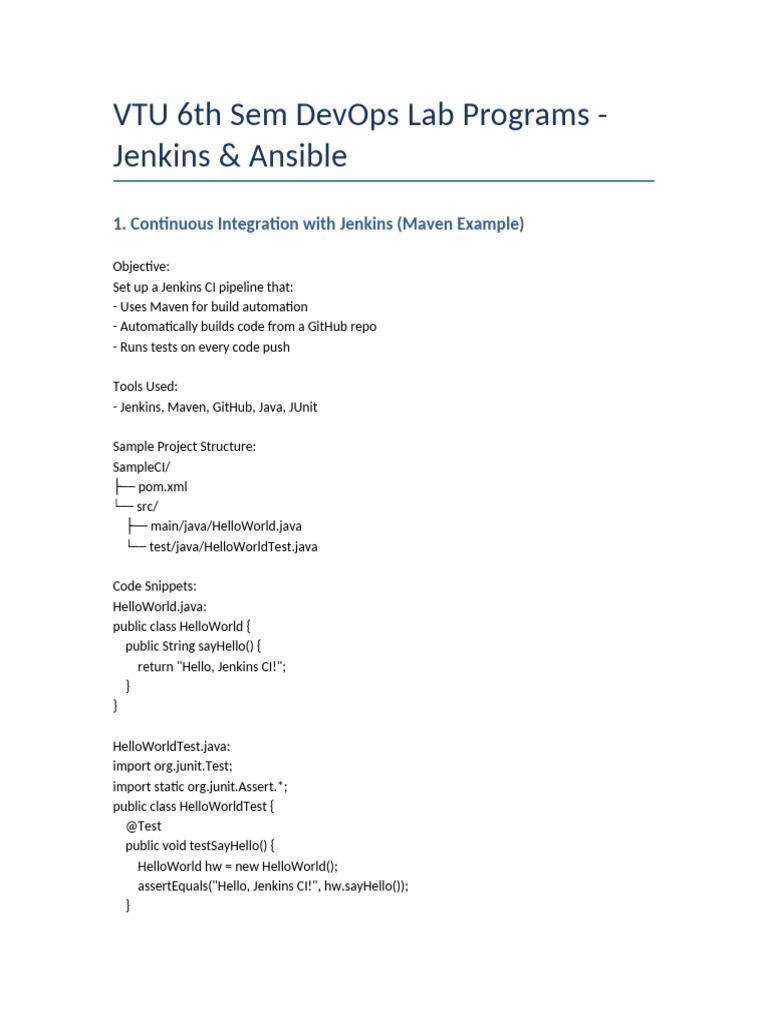 DevOps Lab Jenkins Ansible | PDF | Web Server | Internet & Web