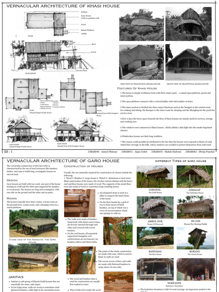 Khasi Traditional House Design Overview | PDF | Civil Engineering ...