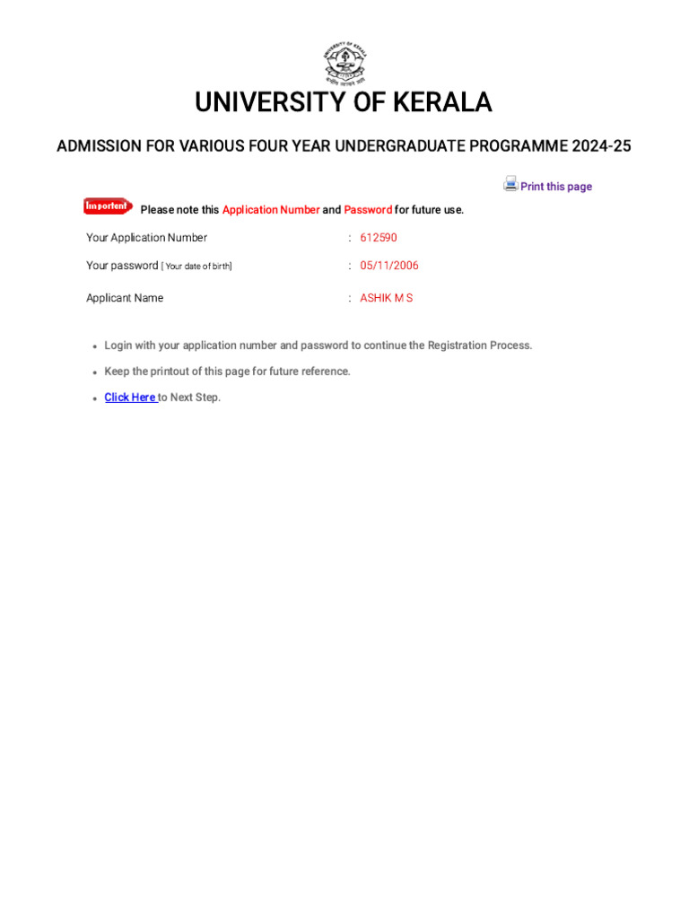 Kerala University Admissions | PDF