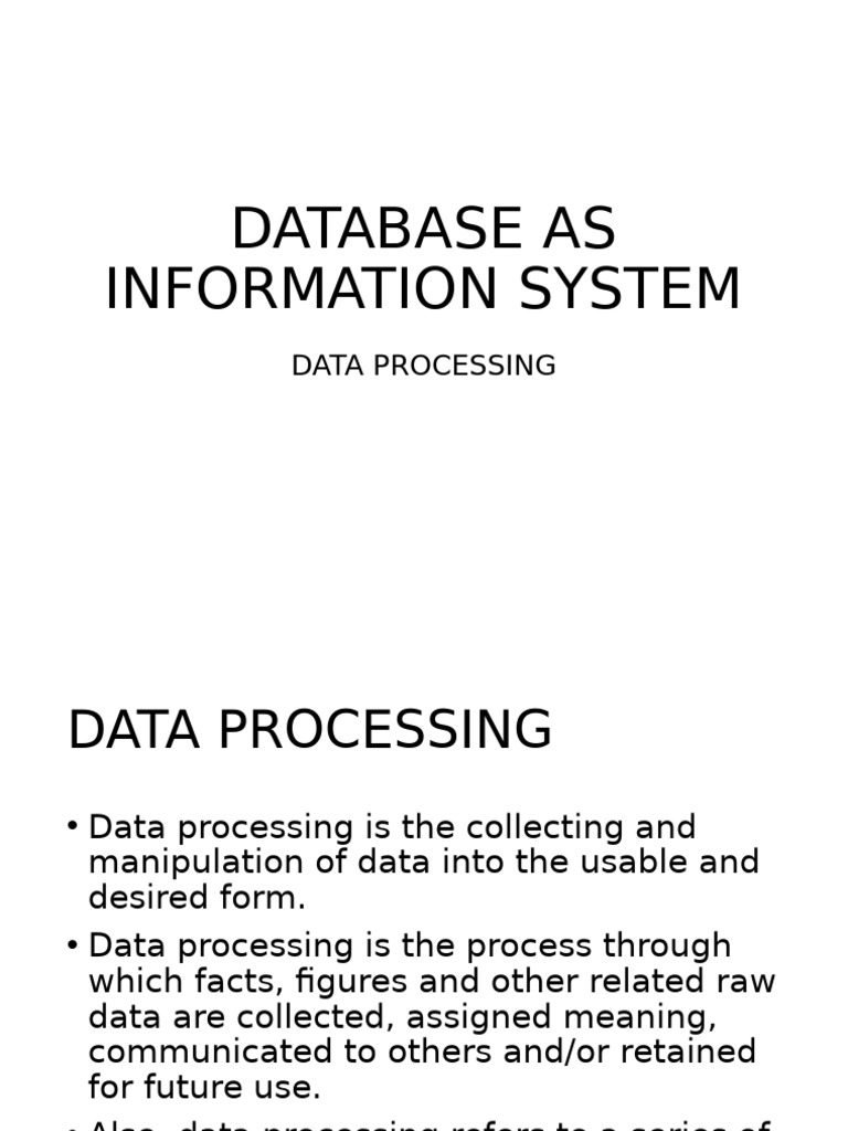 Data Processing and Database Systems | PDF | Databases | Microsoft Access