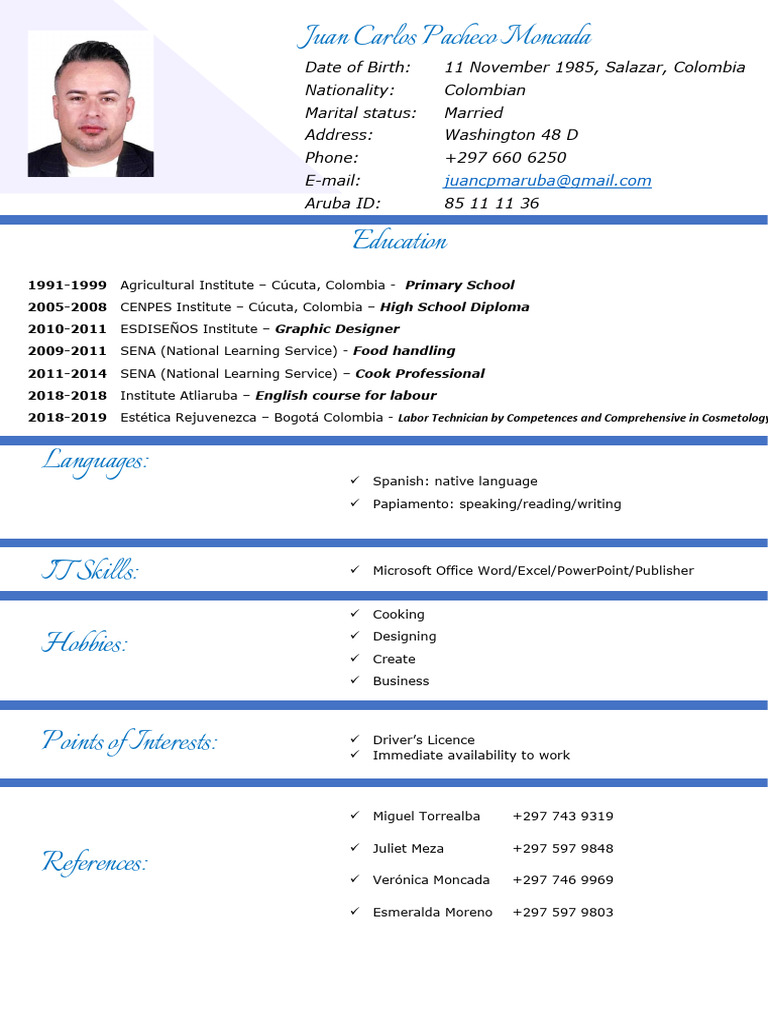 CV Juan Carlos Pacheco Moncada | PDF