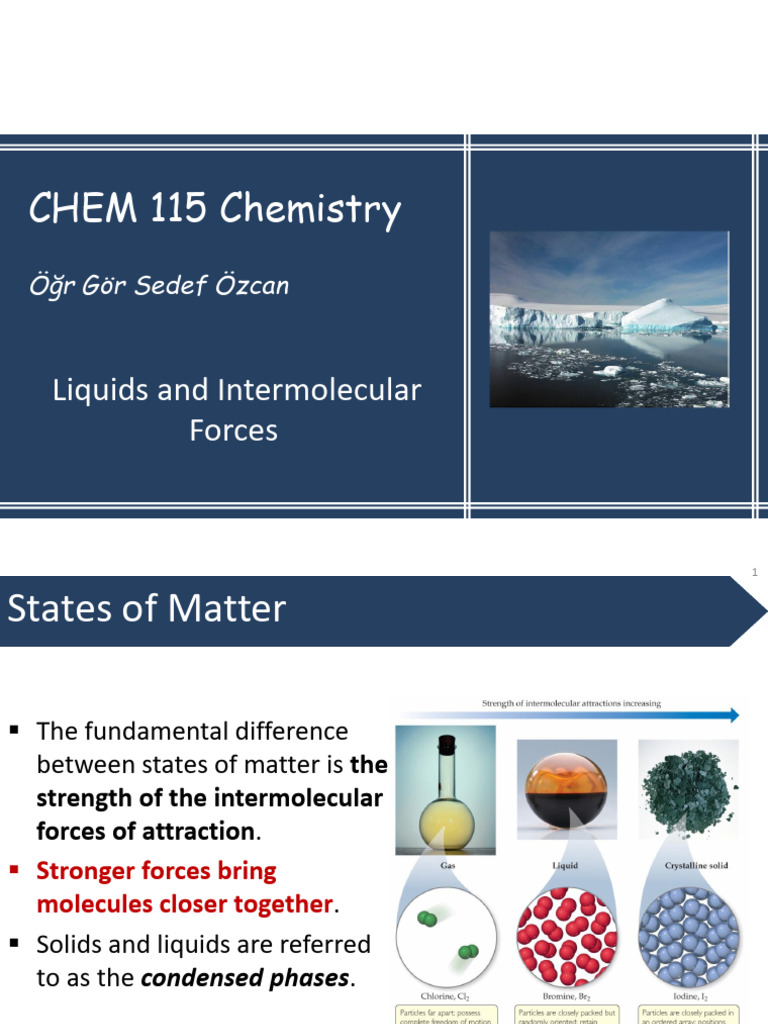 Lecture 5 Liquids and Molecular Interactions | PDF | Intermolecular Force | Phase (Matter)