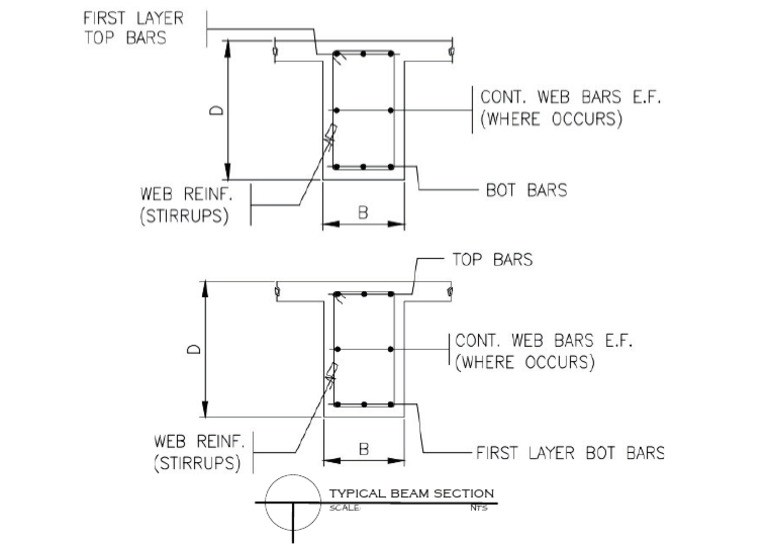 Typical Beam Section: Scale: Nts | PDF