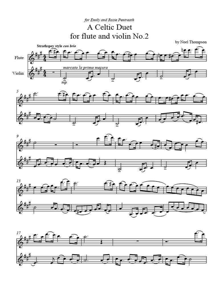 Duetto Celtico Vl-Flauto | PDF