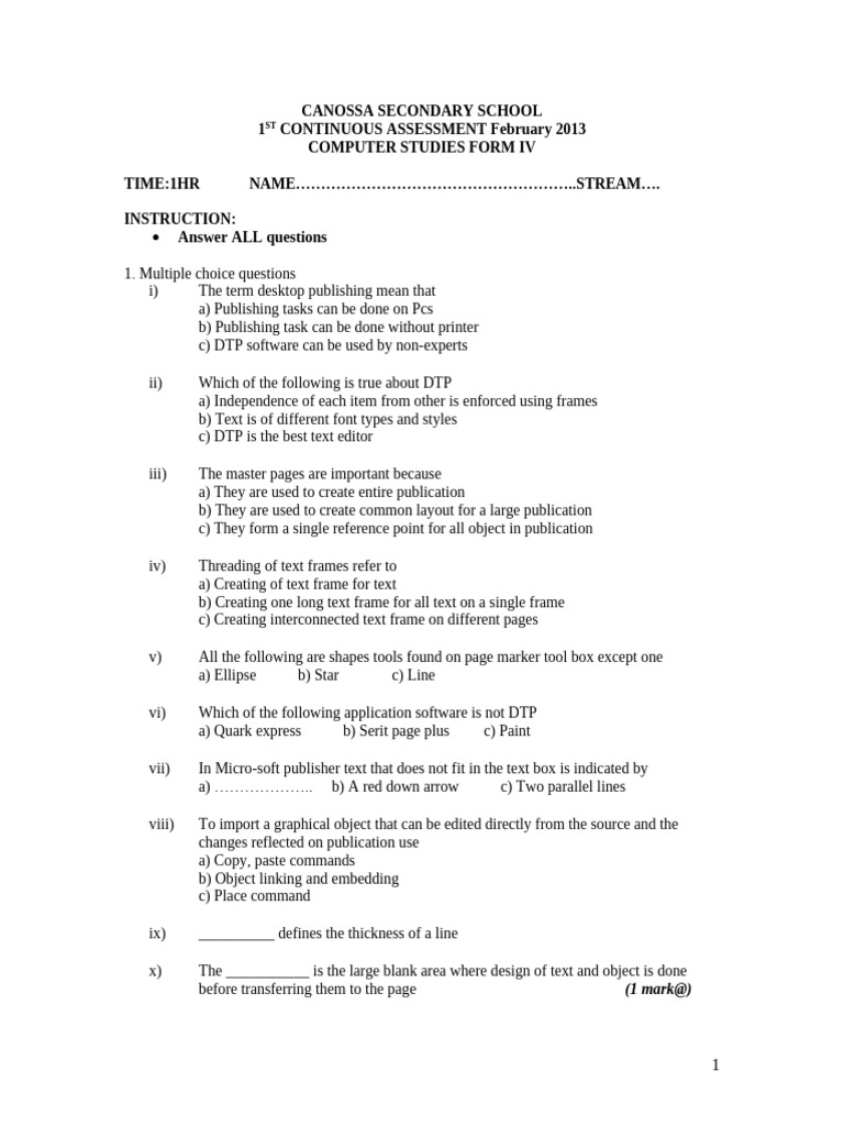 Computer Form 4 Feb 13 | PDF | Computing | Computer Engineering