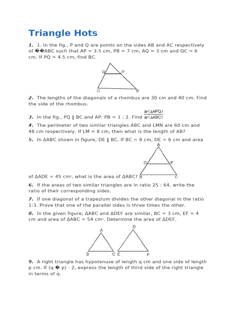 Triangle Geometry Problems and Solutions | PDF