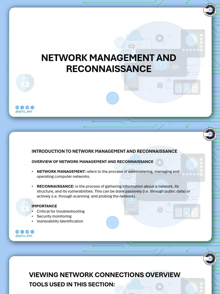 Network Management and Recon | PDF | Port (Computer Networking) | Computer Network