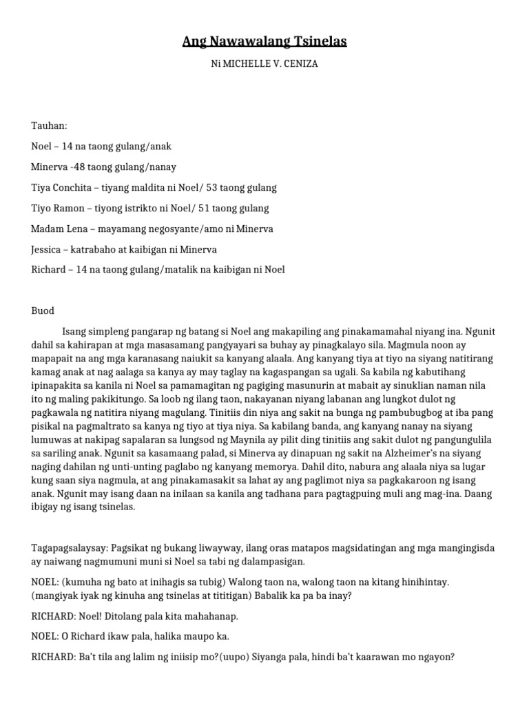 Ang Nawawalang Tsinelas | PDF