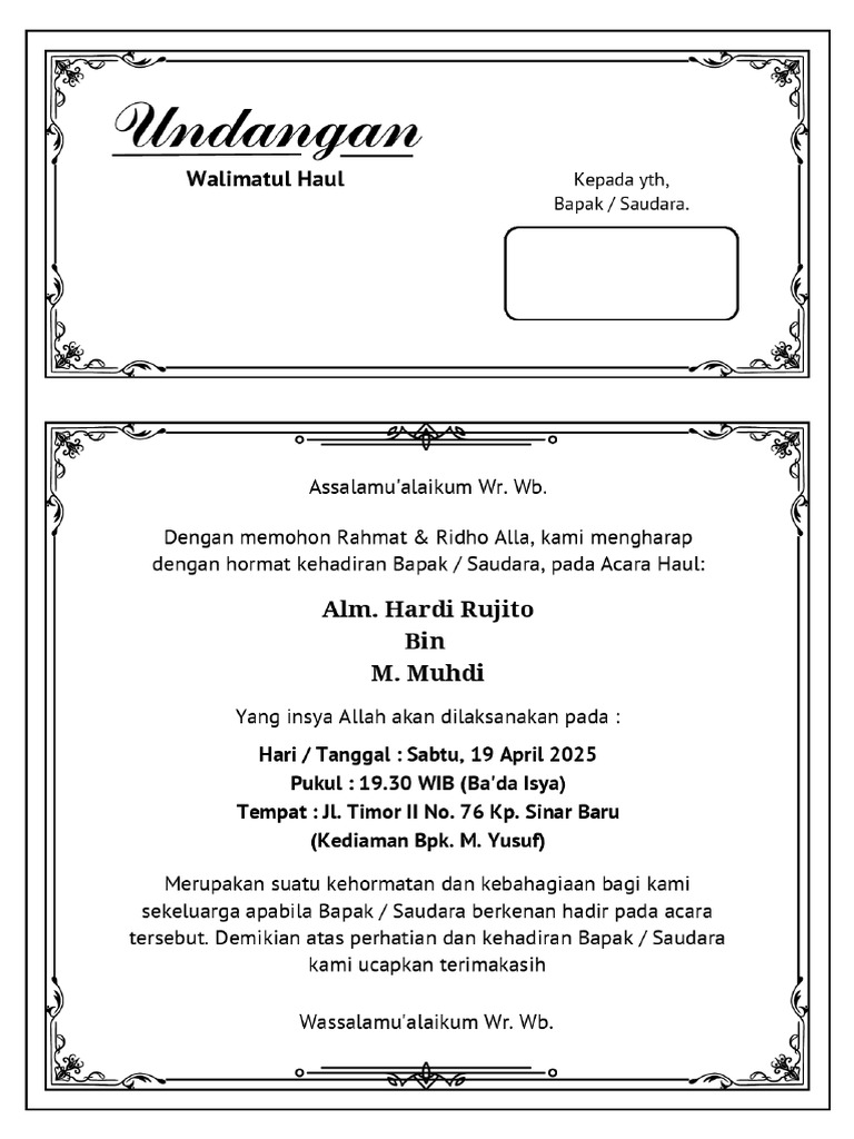 Putih Hitam Minimalis Klasik Undangan Yasin dan Tahlil_20250418_085014 ...