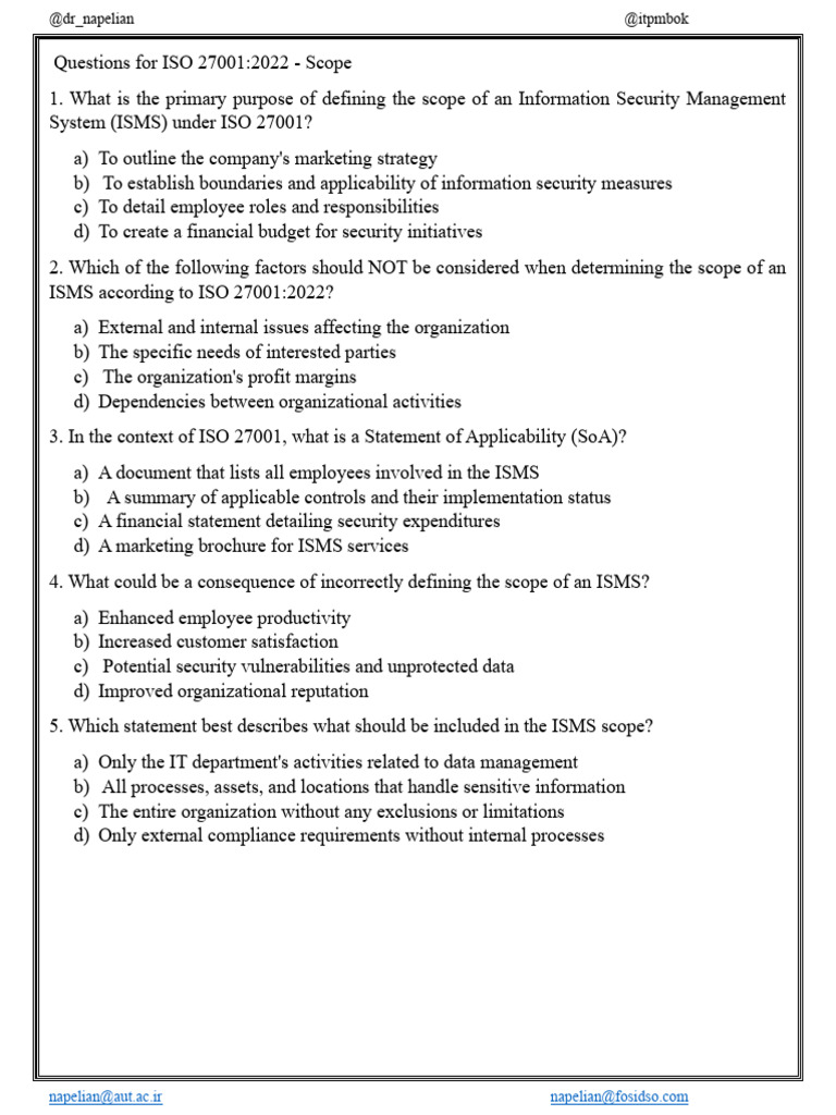 ISO 27001:2022 Audit Questions Guide | PDF | Audit | Information Security