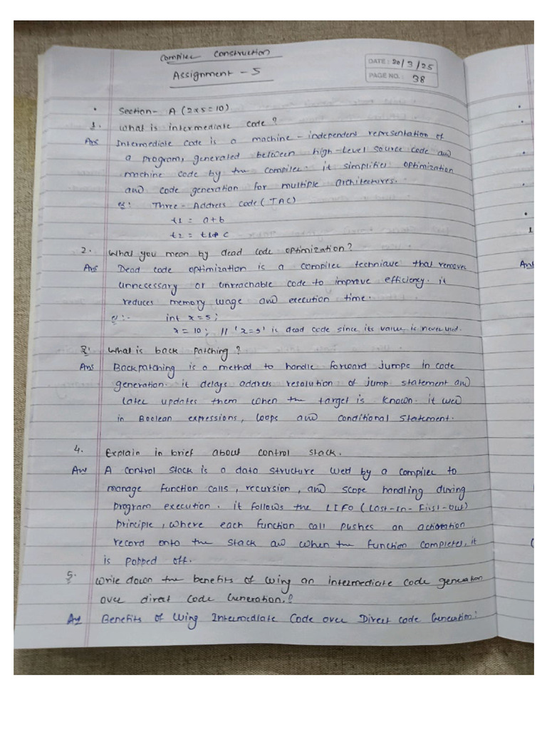 Kartik Compiler 5th Assignment Solution | PDF