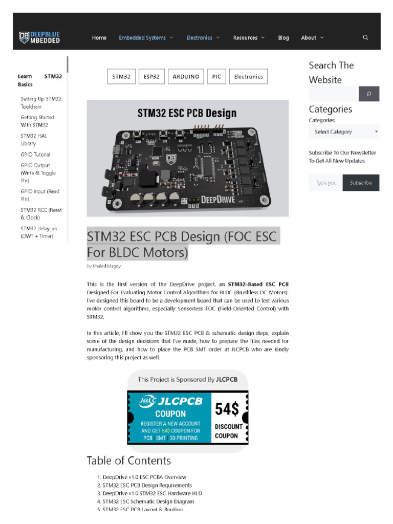 STM32 ESC PCB Design (FOC ESC For BLDC Motors) | PDF