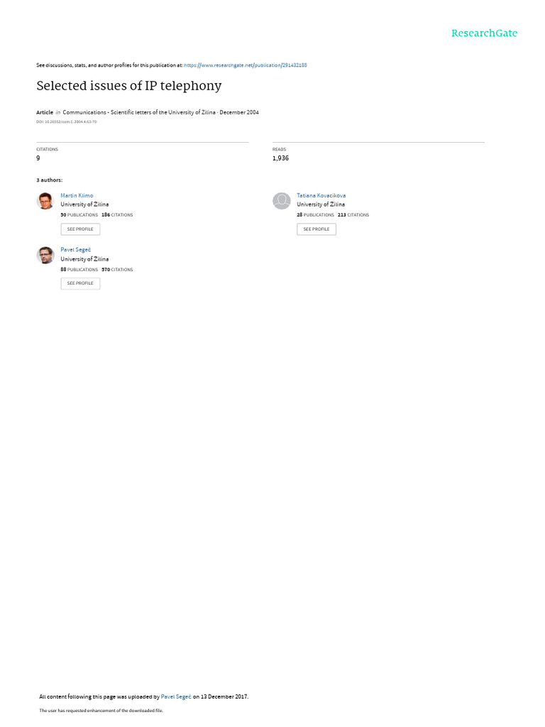 11 Klimo | PDF | Session Initiation Protocol | Voice Over Ip