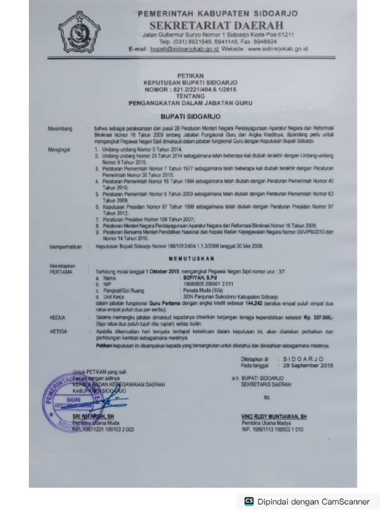 Jafung 2015 B. Sofi | PDF