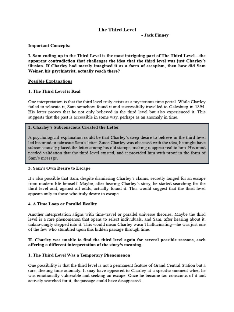 The Third Level_Concepts | PDF | Mind | Psychology