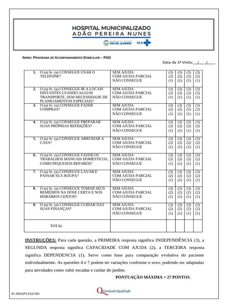 Escala de Lawton | PDF