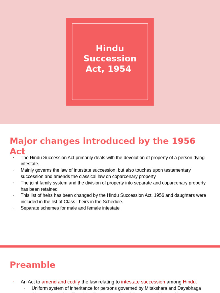 Class I Heirs in Hindu Succession Act | PDF | Annulment | Marriage