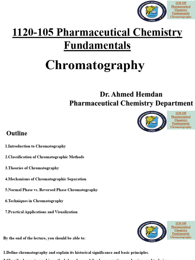 1st Lecture Chromatography Dr. Ahmed | PDF | Chromatography | High ...