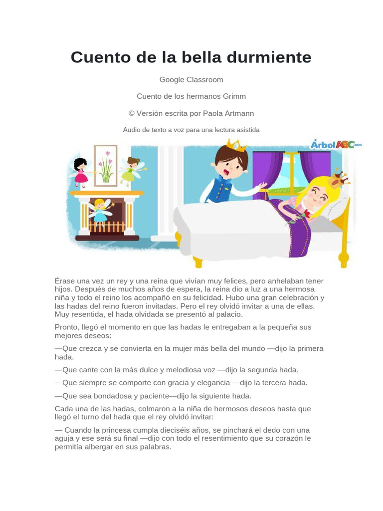 Cuento de La Bella Durmiente | PDF | Bella Durmiente