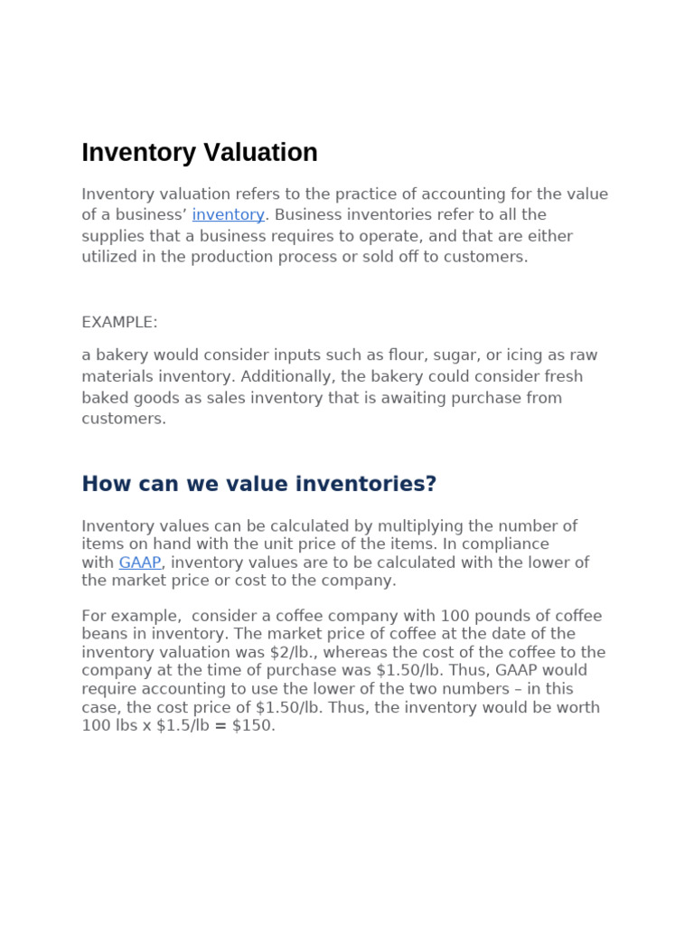 Inventory Valuation | PDF