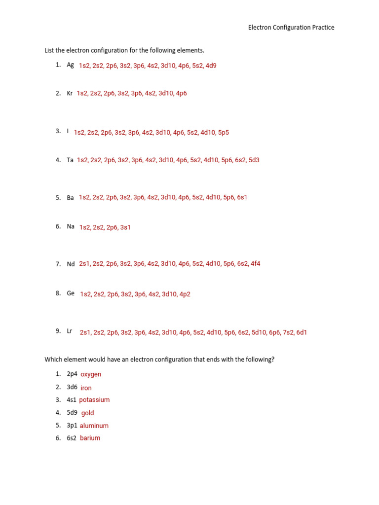 Kami Export - Macy Hill - Electron Configuration Practice | PDF