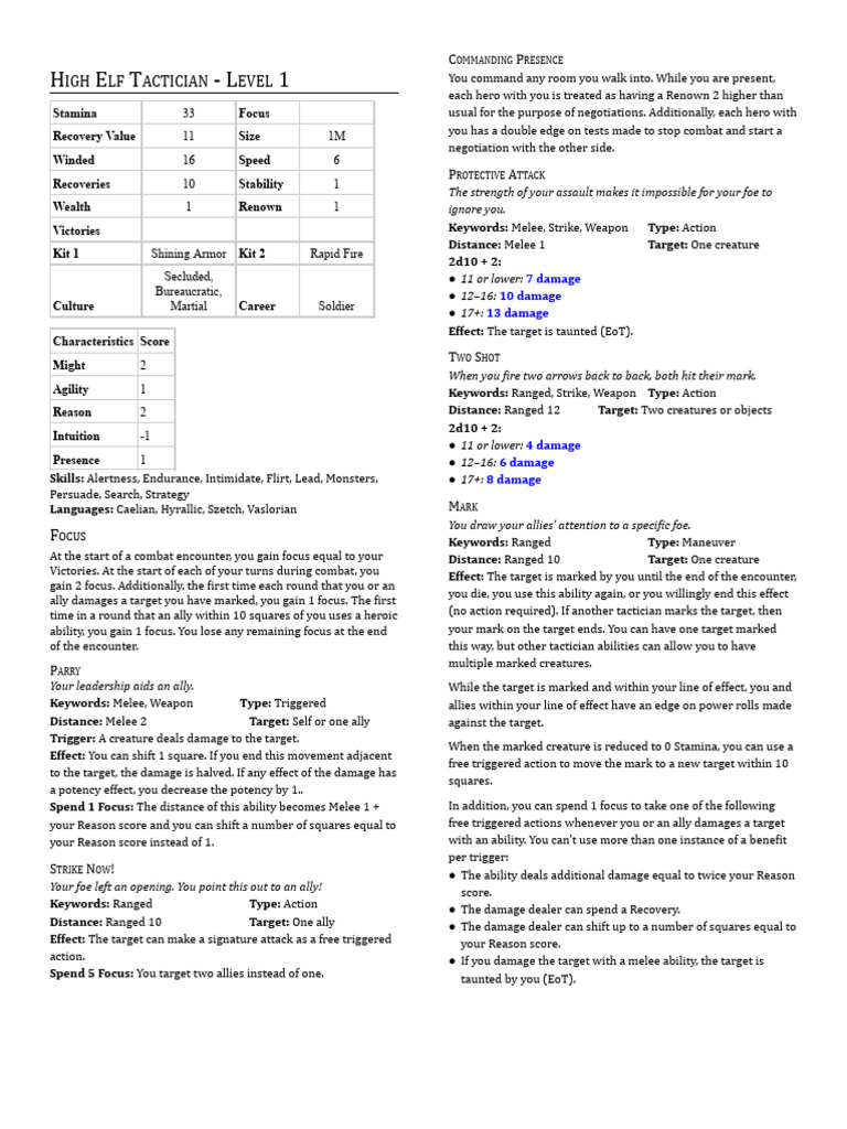 High Elf Tactician DT v3 | PDF | Military