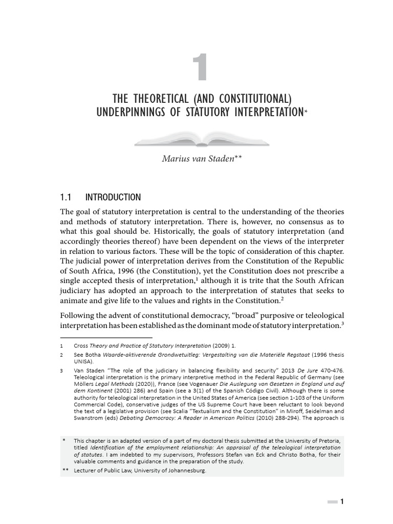 TNahoY-THE THEORETICAL AND CONSTITUTIONAL UNDER | PDF | Statutory Interpretation | Separation Of ...