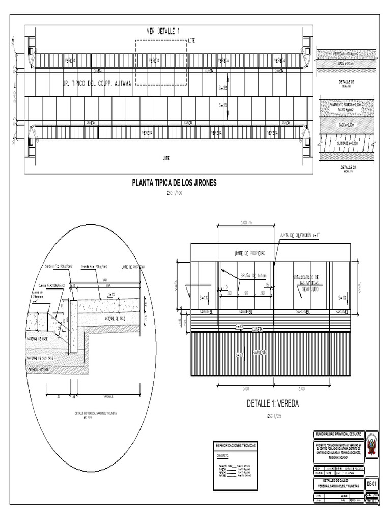 Detalles Del Pavimento Autama-Detalle Pavimento-A1 | PDF